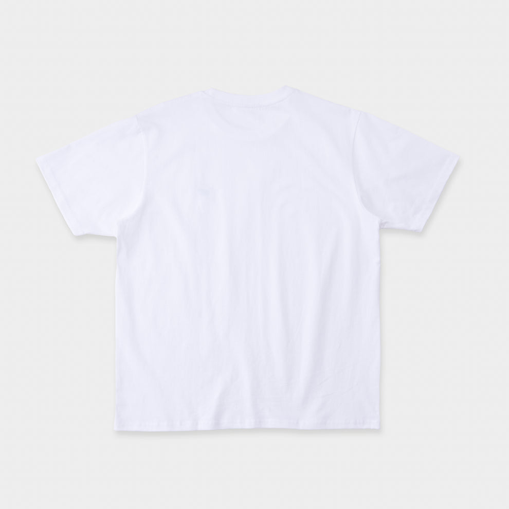 ONE POINT LOGO STITCH T-SHIRT WHITE-LIGHT BLUE – FEELS.